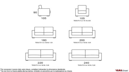 Divano classico Marte - VAMA Divani